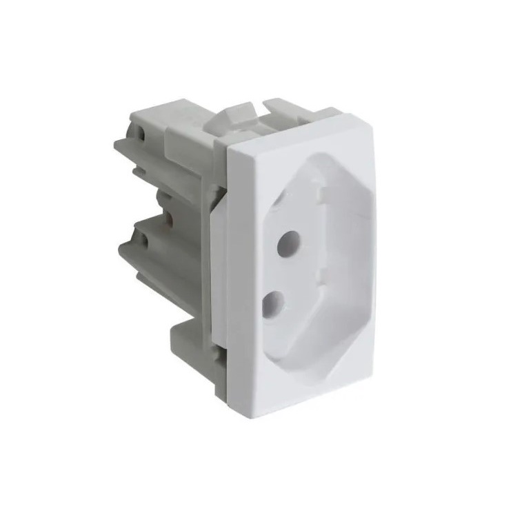 Módulo Tomada 20A 2p+T Branca Siena 6088 Alumbra | Shopee Brasil