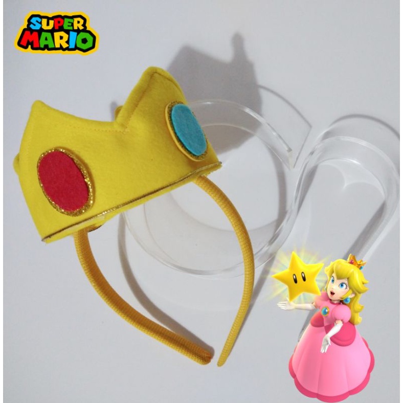 Tiara Coroa Princesa Peach Mario Bros | Shopee Brasil