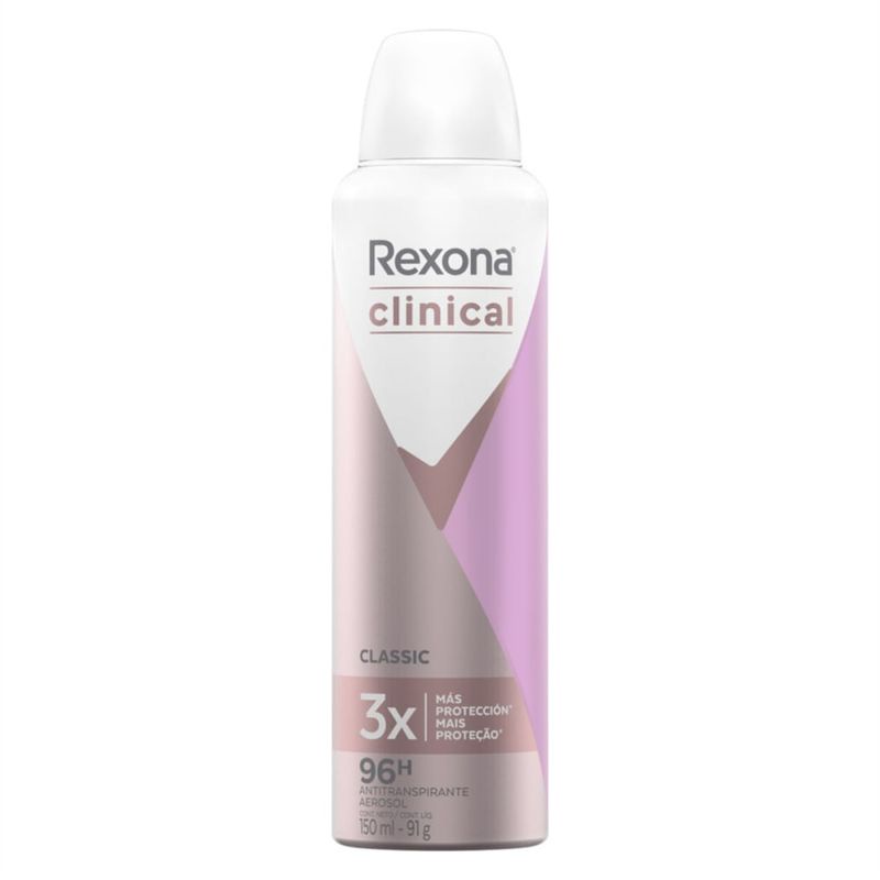 Antitranspirante Aerosol Rexona Clinical Classic 150ml | Shopee Brasil