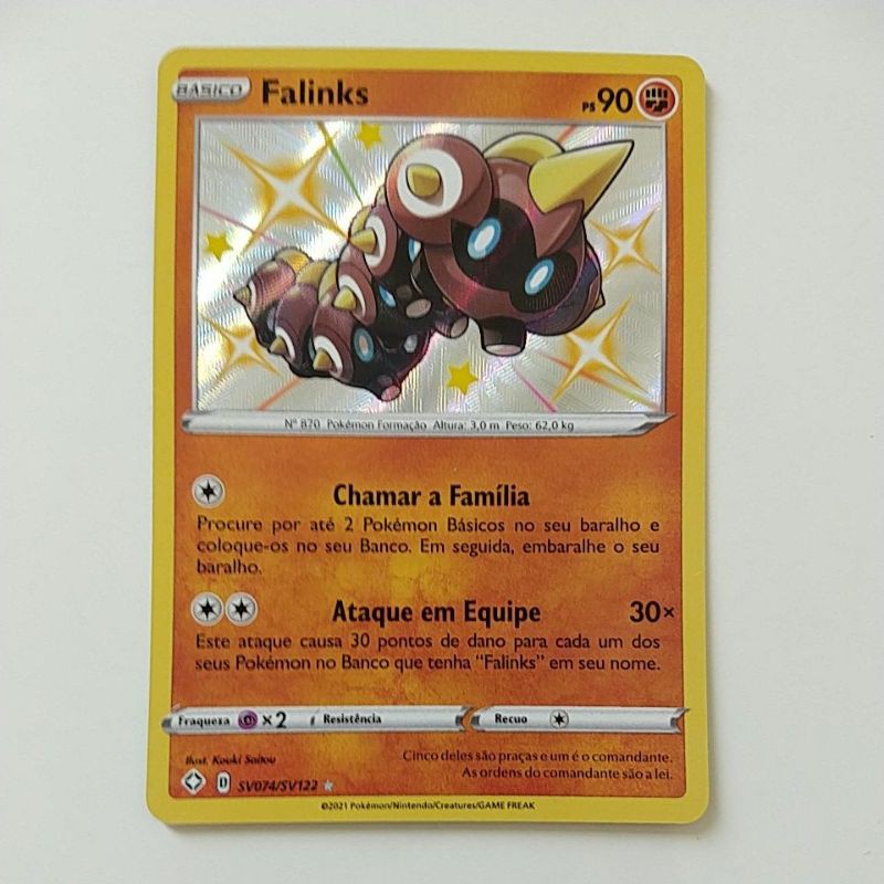 Carta pokémon Falinks Shiny SV074/SV122 Destinos Brilhantes | Shopee Brasil