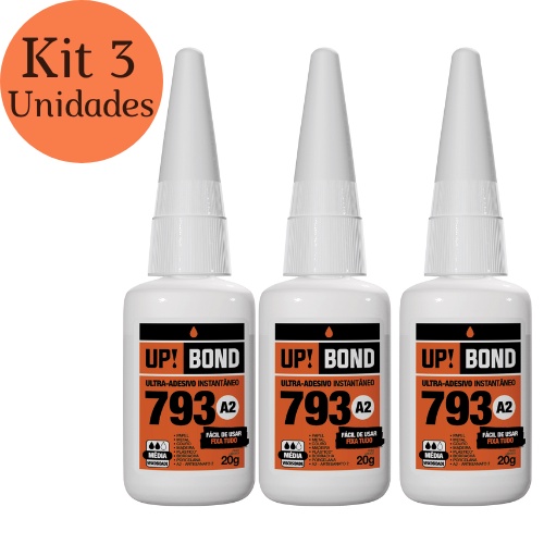 Kit 3 Cola Ultra-adesivo Up Bond 20g Instantânea Multi Uso Média ...