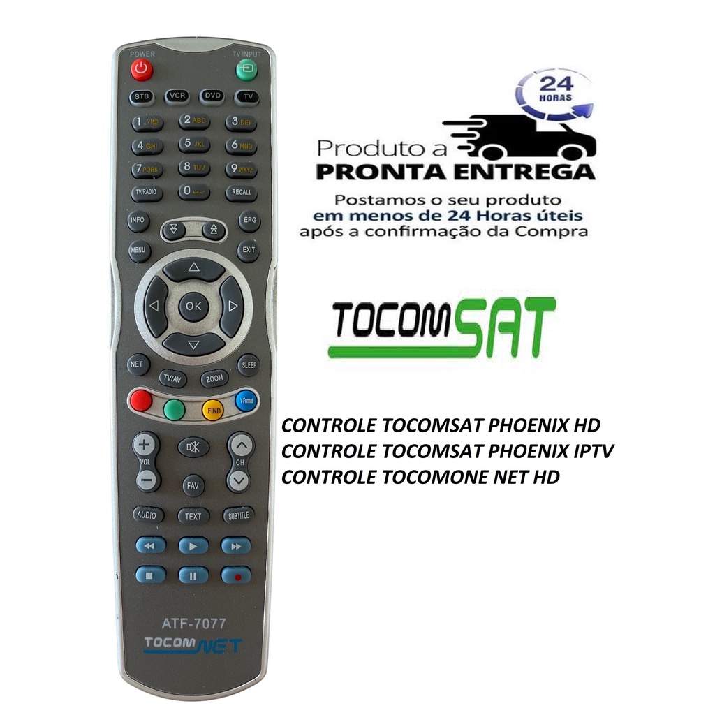 Controle remoto tocomone net hd envio rapido tocom one | Shopee Brasil
