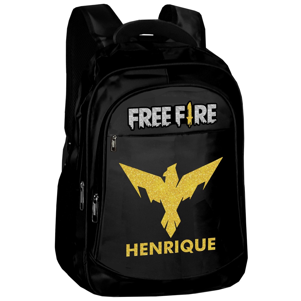 Mochila Free Fire Personalizada Nome lider masculina feminina gamer ...