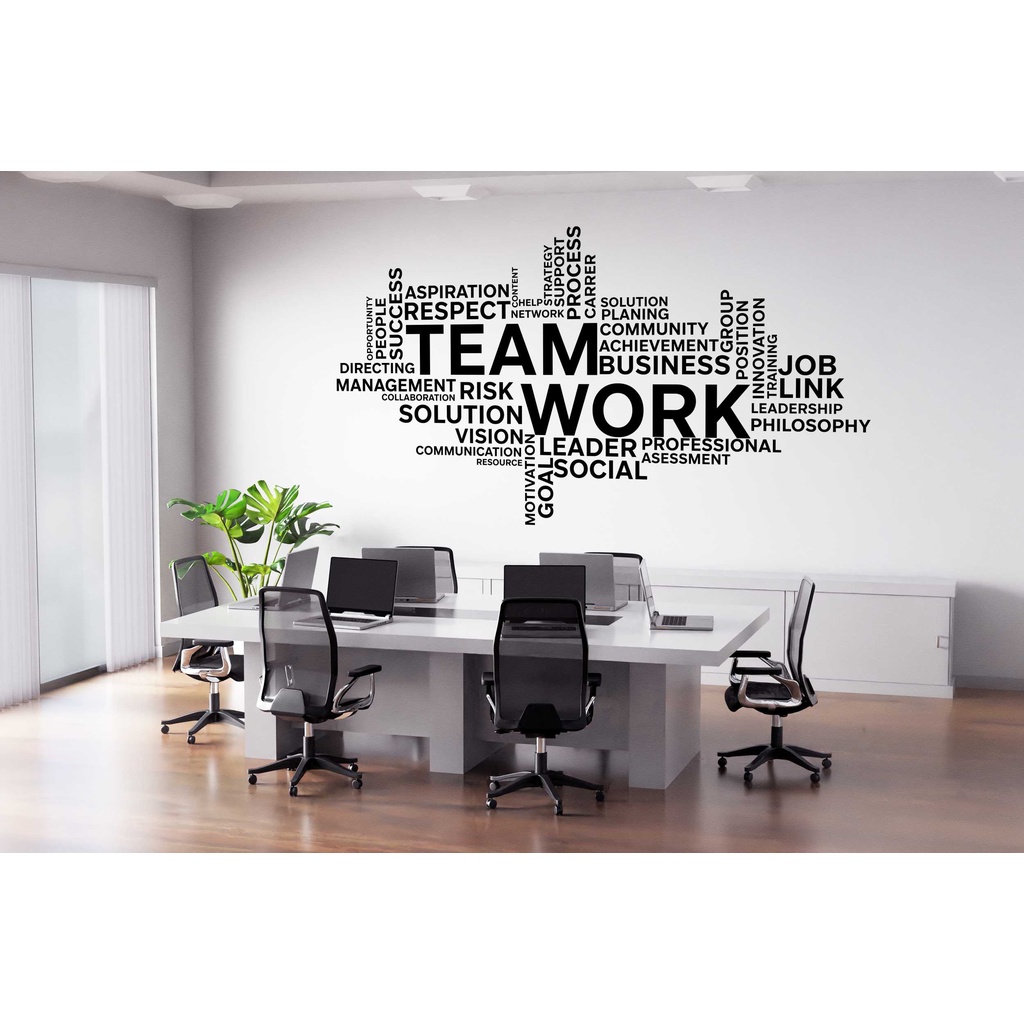 Adesivo Palavras Frases Team Work 250cm Para Parede Ambiente ...