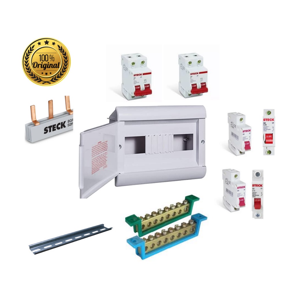 Kit Steck com disjuntores e barramentos de embutir | Shopee Brasil