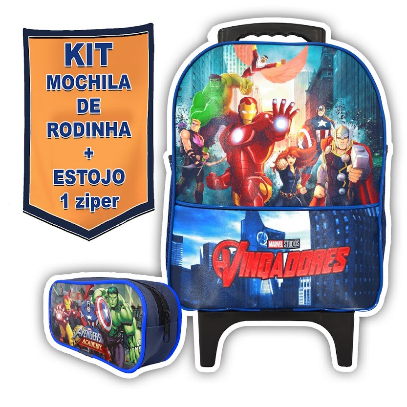 Kit mochila escolar de rodinhas infantil menino pequena Estojo simples ...