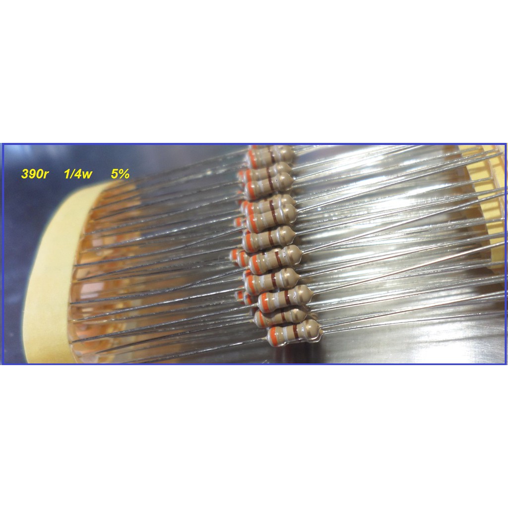 resistor / 390r x 1/4w - 5% tolerancia - 5 unidades | Shopee Brasil