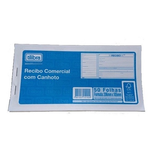Blocos Recibo Comercial 50 Folhas Cada Com Canhoto | Shopee Brasil