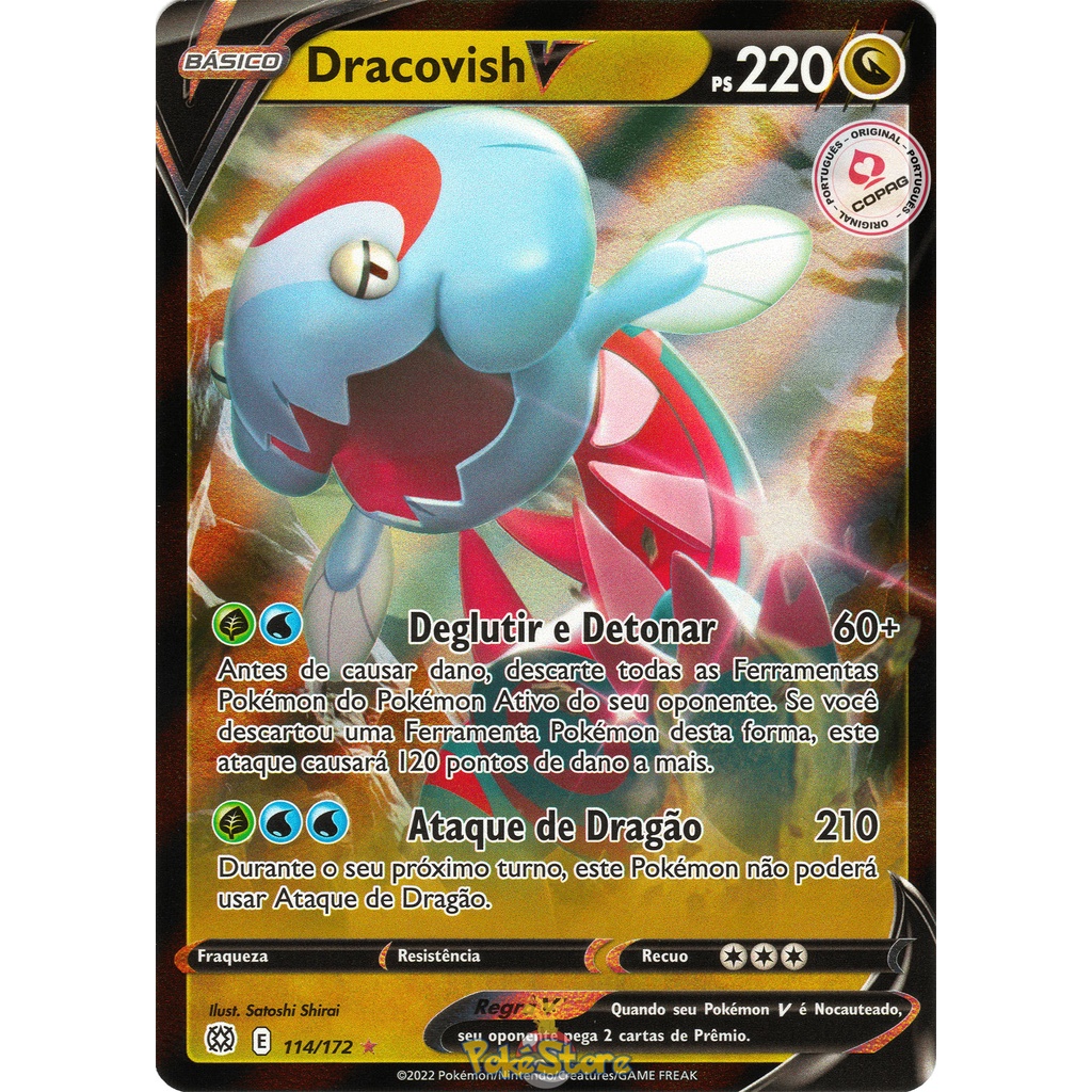 Carta Pokemon Dracovish V Português Card Original Copag Astros ...