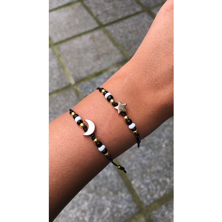 Conjunto de 2 pulseiras lua e estrela | Shopee Brasil