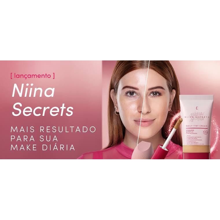 Nina Secrets Novo Lançamento, Base, Esponja, corretivo, Daily Tint ...
