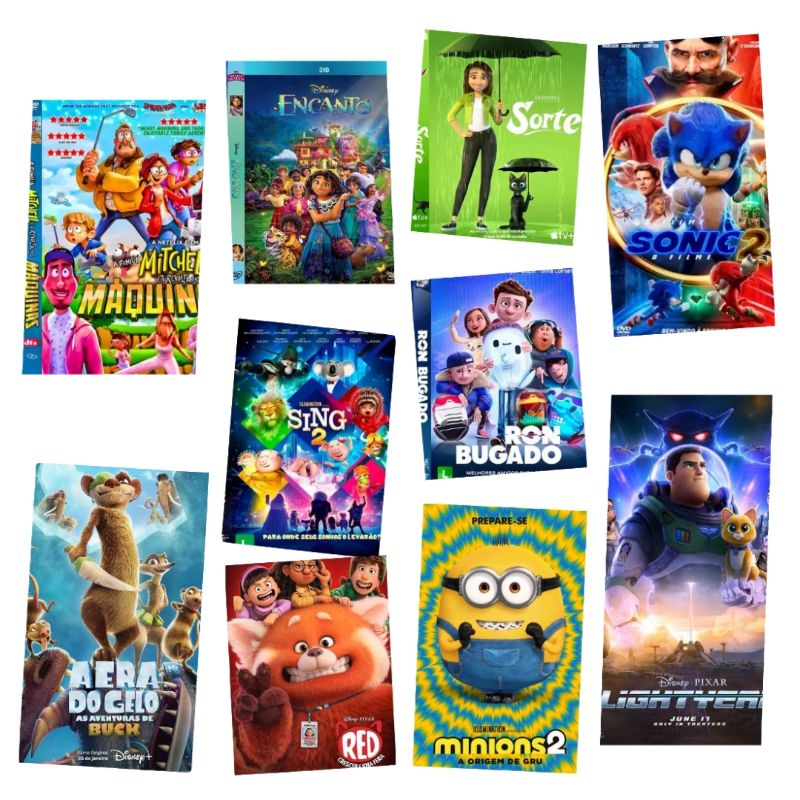 Kit com 10 Filmes INFANTIS ANIMAÇÃO LANÇAMENTOS 2021 E 2022 por 44,00 ...