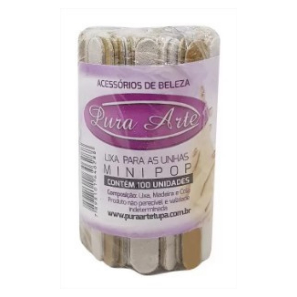 Mini Lixa Pop De Unha C/ 100 Unidades Pura Arte | Shopee Brasil