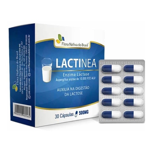 Lactinea 500mg 30 Cápsulas - Auxilia Na Digestão Da Lactose | Shopee Brasil