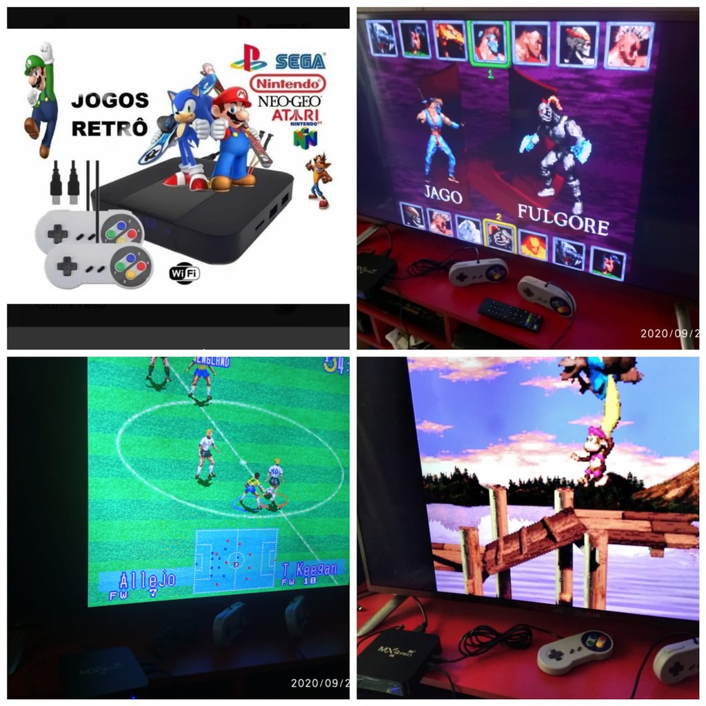 retrô box clássico snes, ps1 e arcade, gba, sega megadrive, N64 ...