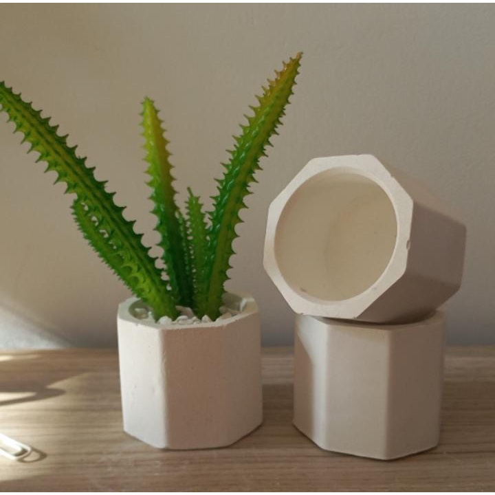 KIT 10 VASINHOS DE GESSO PARA LEMBRANCINHA E PORTA VELA (OCTAGONAL ...