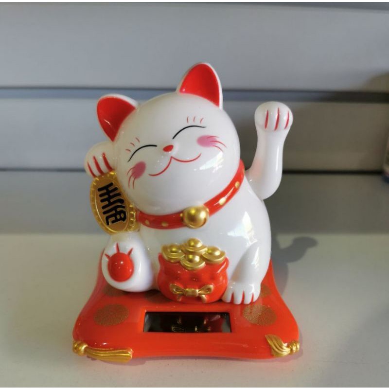 Gato da sorte japonês Maneki neko automático luz solar | Shopee Brasil