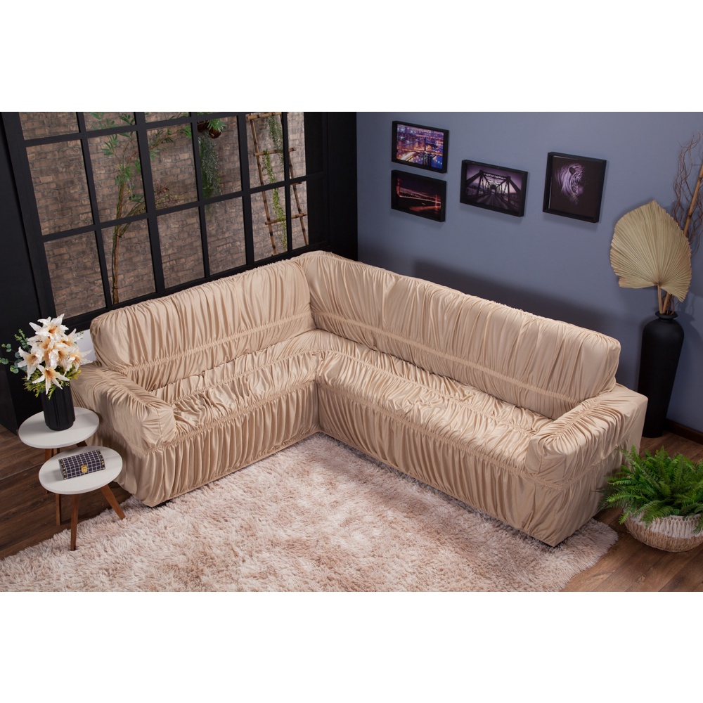 Capa Para Sofá Em L 21 Elástico - Sofá De Canto 6 Lugares | Shopee Brasil