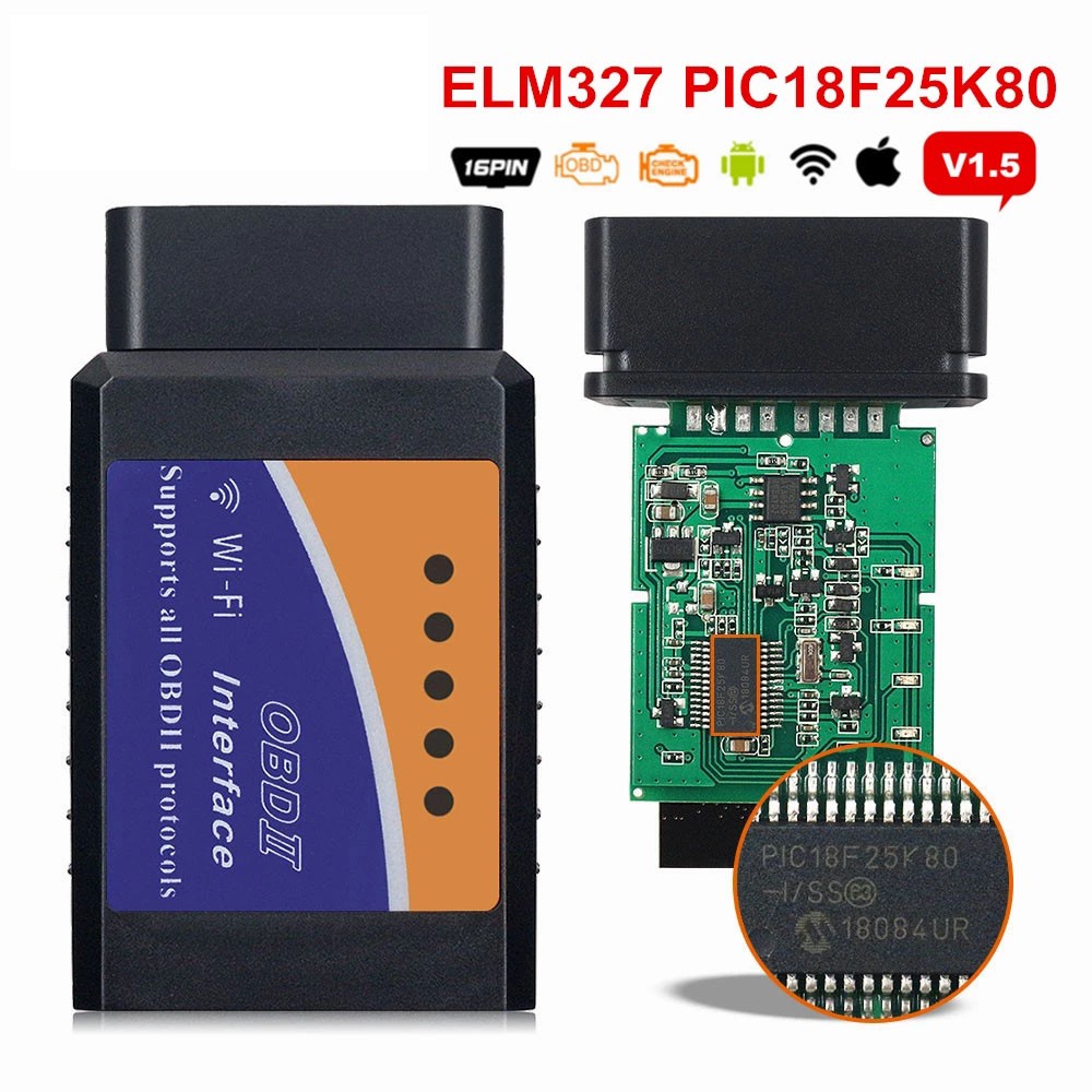 Super Elm327 Wifi V1.5 Obd2 Sem Pic18F25K80 Elm327 Wi-Fi Mini Elm 327 Scanner De Diagnóstico Do ...