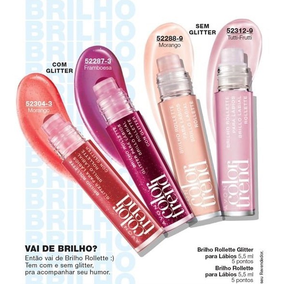 Brilho Rollete para Lábios Color Trend 5,5ml Avon | Shopee Brasil