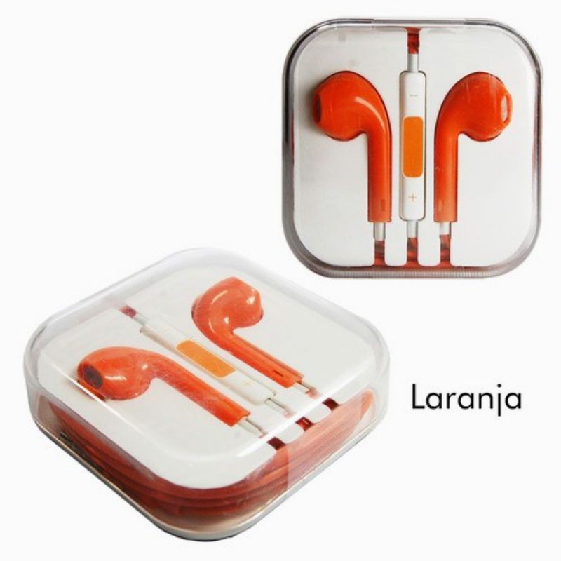 Fone de iPhone P2 Laranja ( temos rosa, Amarelo e verde ) | Shopee Brasil