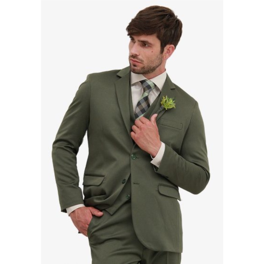 Terno Masculino Slim Verde Musgo Oxford Super Promoção Paleto+Calça ...