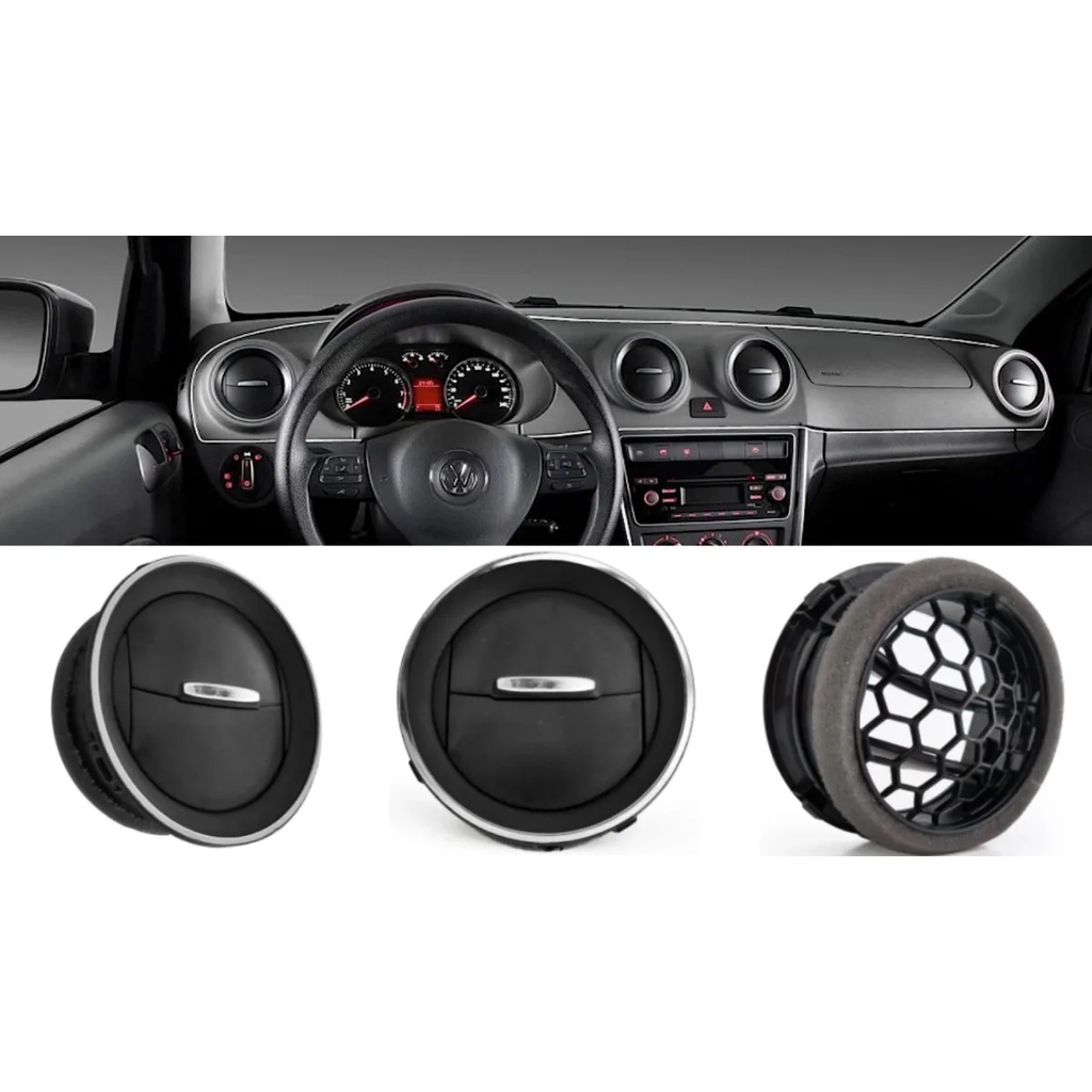 KIT 02 Difusores de Ar Gol/Voyage/Saveiro G4/G5/G6 - Aro Cromado - Corre Que Ta Baratinho