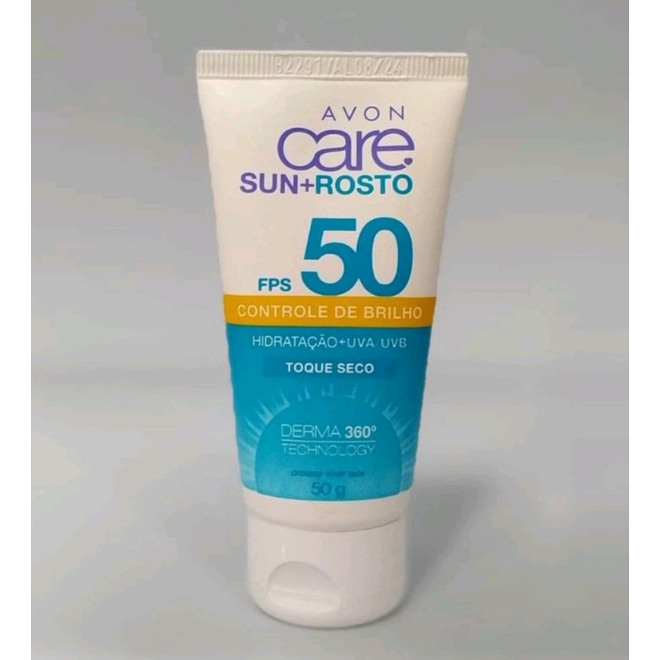 Protetor solar fator 50 para o rosto Avon 50g. Toque Seco Efeito Matte ...