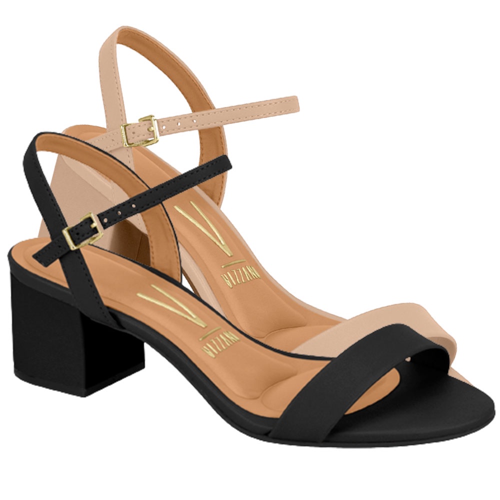 Sandália Vizzano Trend&comfy Salto Bloco Médio Gisele Básica | Shopee ...