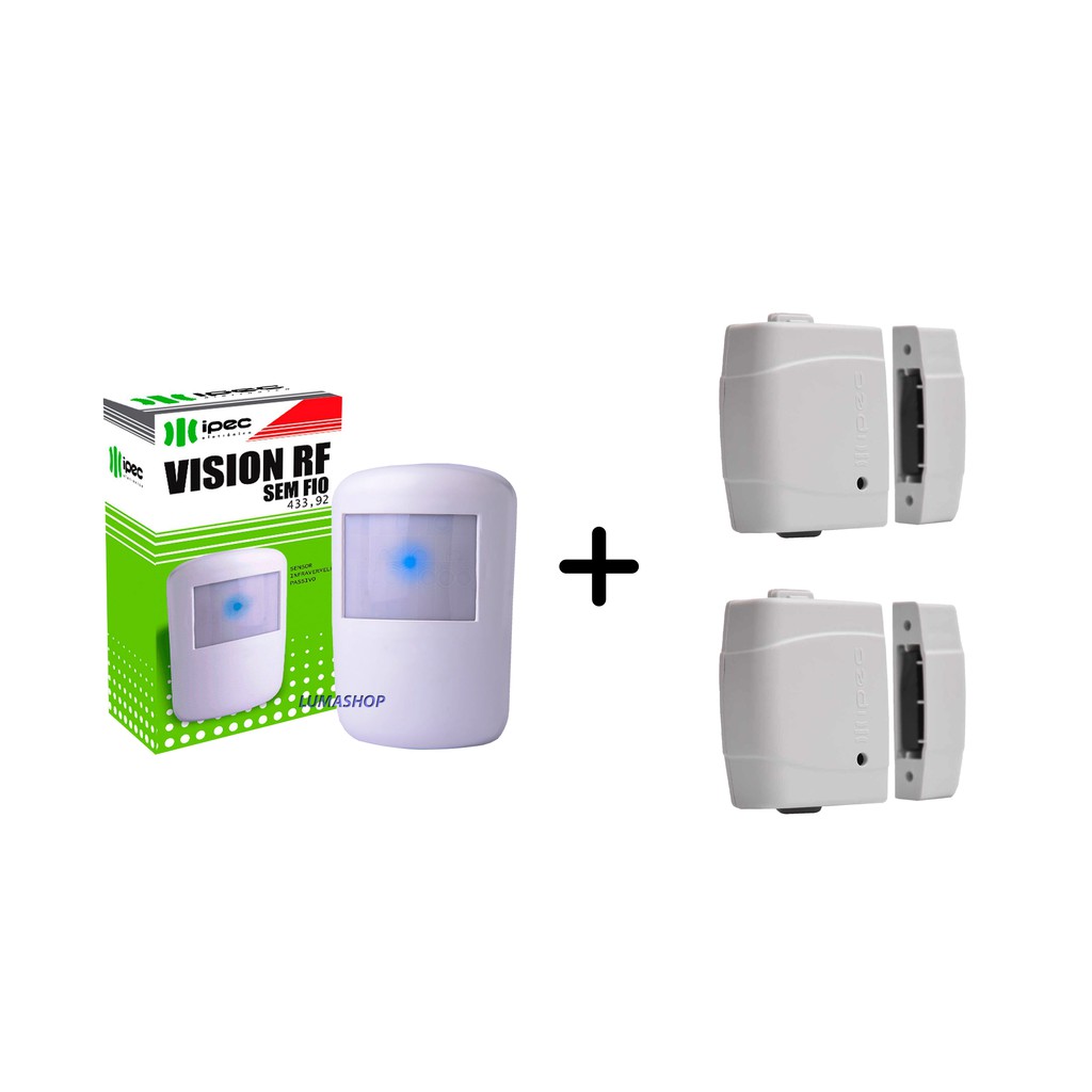 1 Sensor Vision Rf + 2 Sensor Magnético Central De Alarme | Shopee Brasil