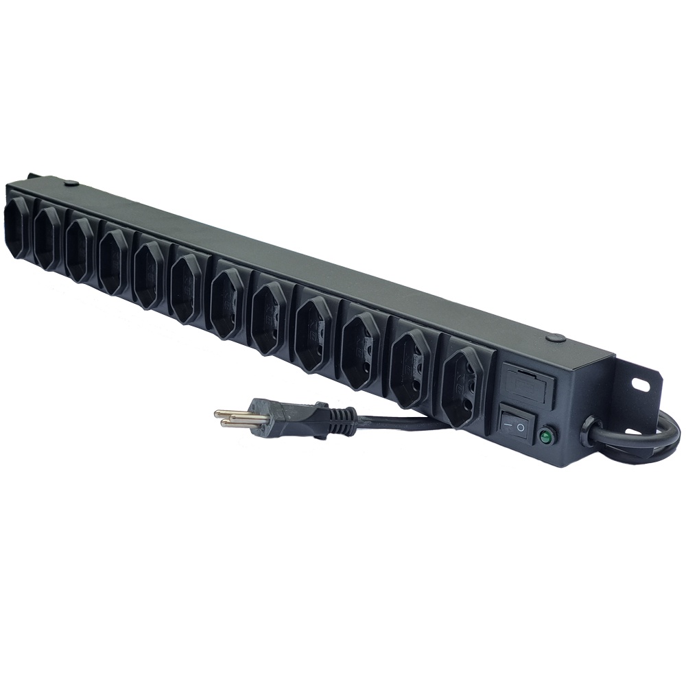 Régua Rack 19 polegadas com filtro linha 110v /220v 12 Tomadas | Shopee ...