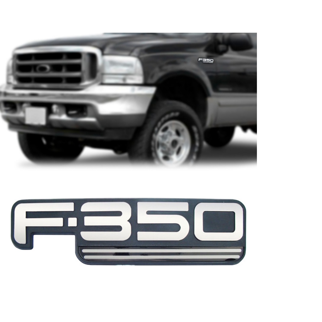 Emblema Simbolo Ford F350 plaqueta preta com cromado Caminhonte F350 ...