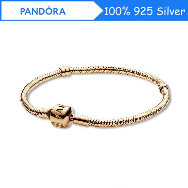 Pulseira Pandora Dourada De Ouro Bracelete Prata Charme H234 | Shopee ...