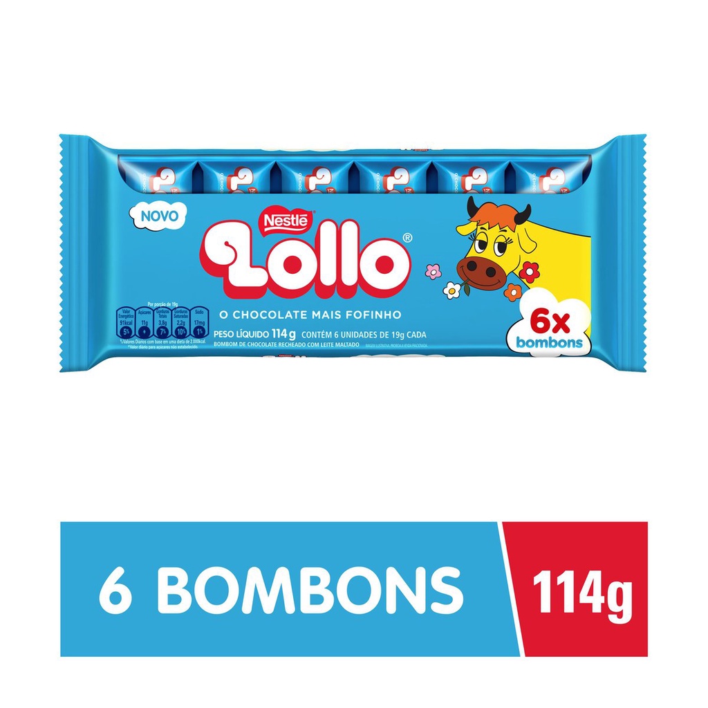 Chocolate Lollo ao Leite Flowpack 114g - 1 Unidade - Nestle | Shopee Brasil