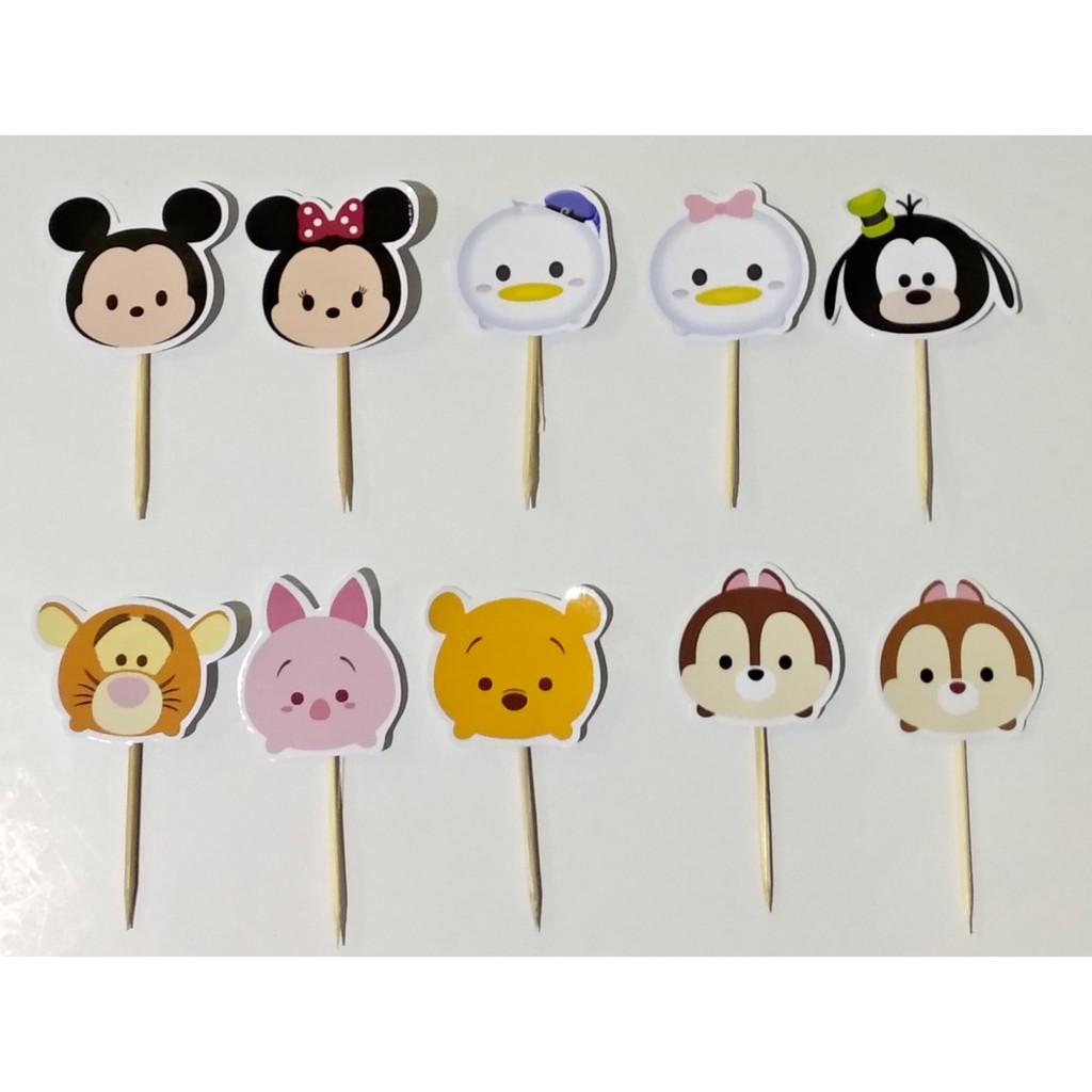 Kit 10 Tsum Tsum Bolo Topper Ou Tsum Decoração Bolo | Shopee Brasil