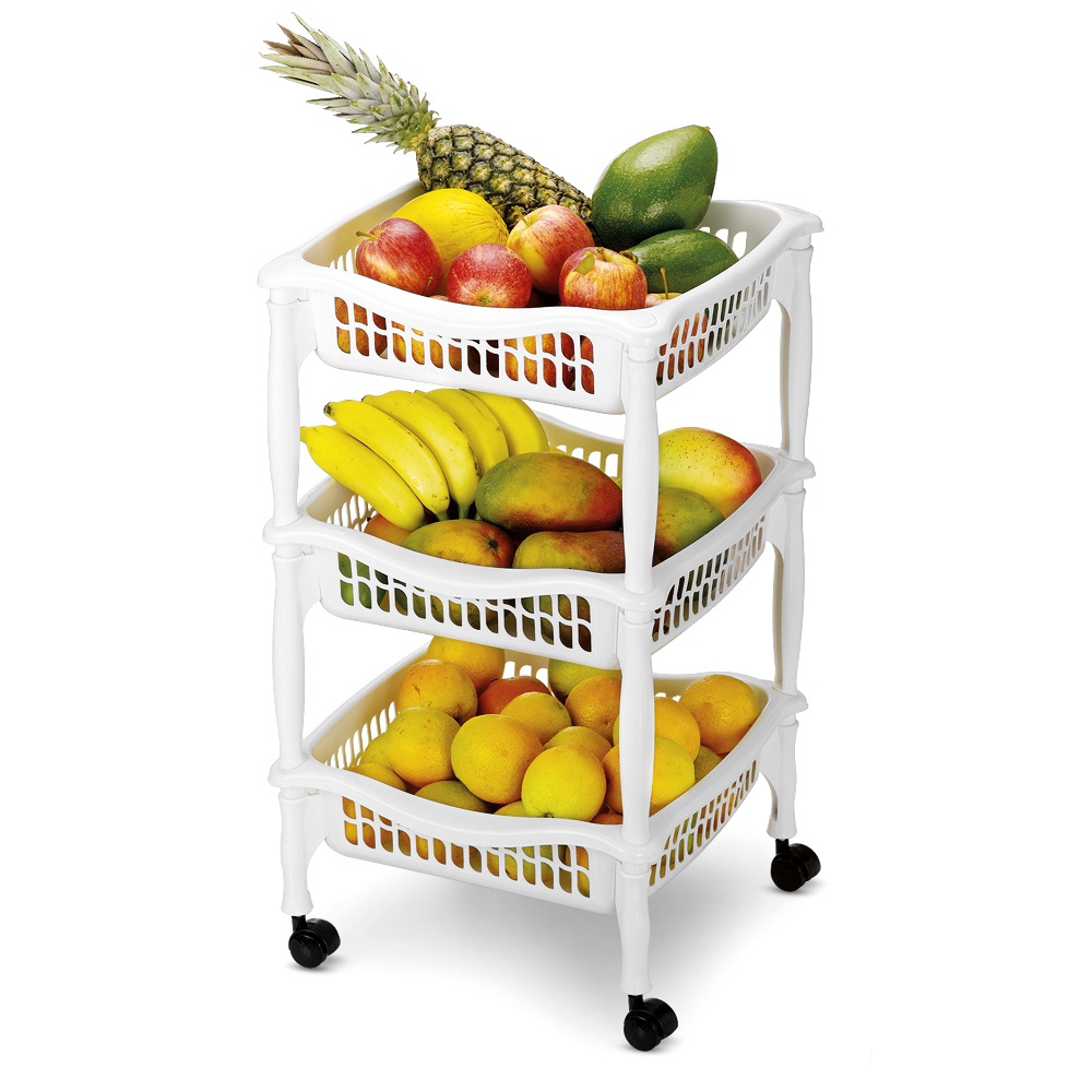 Fruteira Multiuso Com Rodinhas 38x38x67cm - Monte Libano | Shopee Brasil