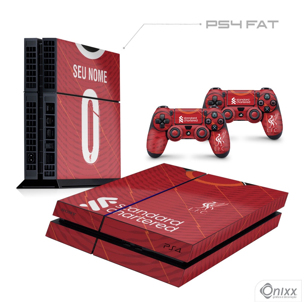 Skin PS4 FAT Adesiva Uniforme Liverpool 21/22 (Personalizável - Nome e ...