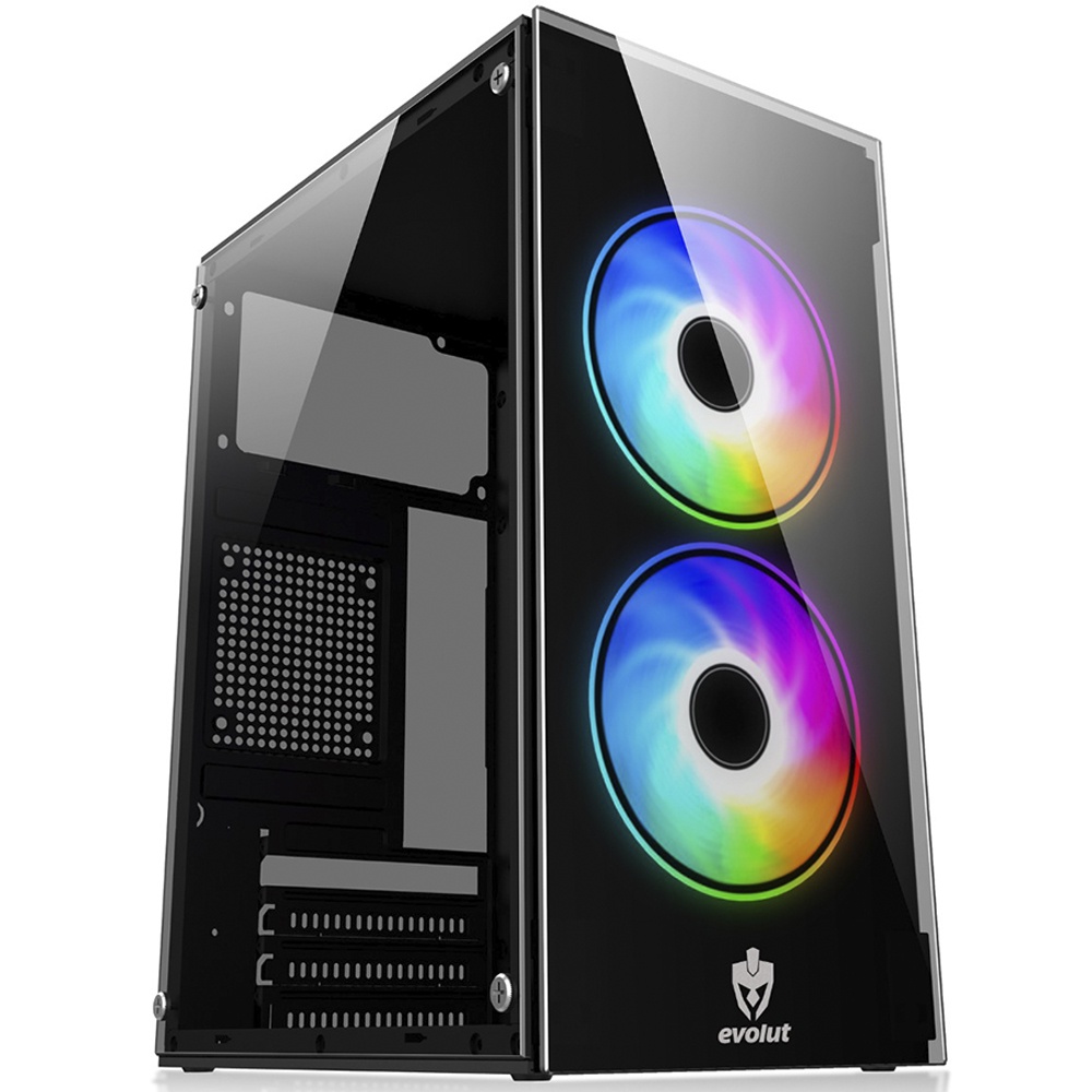 Gabinete Gamer Evolut Nord Preto Rgb Vidro Temperado Mid Tower C/Janela S/Fan - EG-815 | Shopee ...