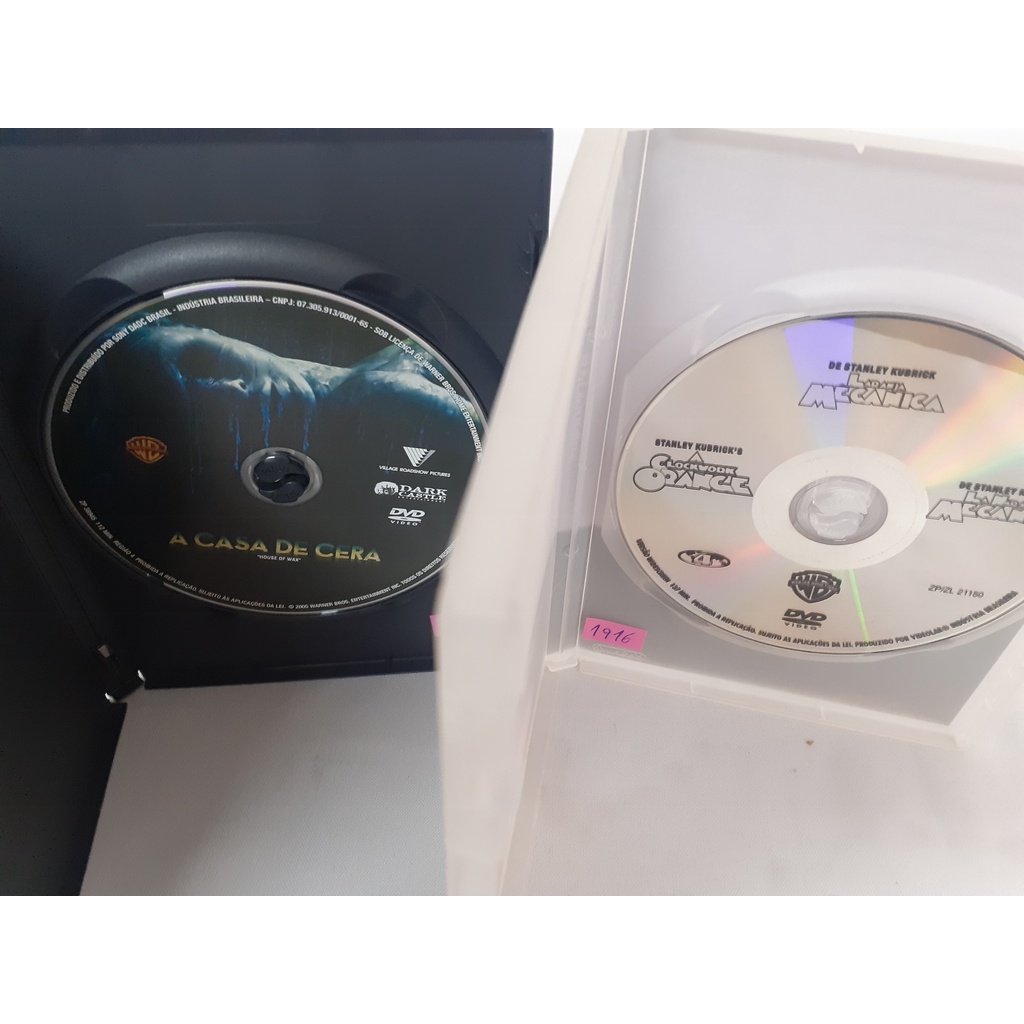 DVD A CASA DE CERA + LARANJA MECANICA SEMINOVOS | Shopee Brasil