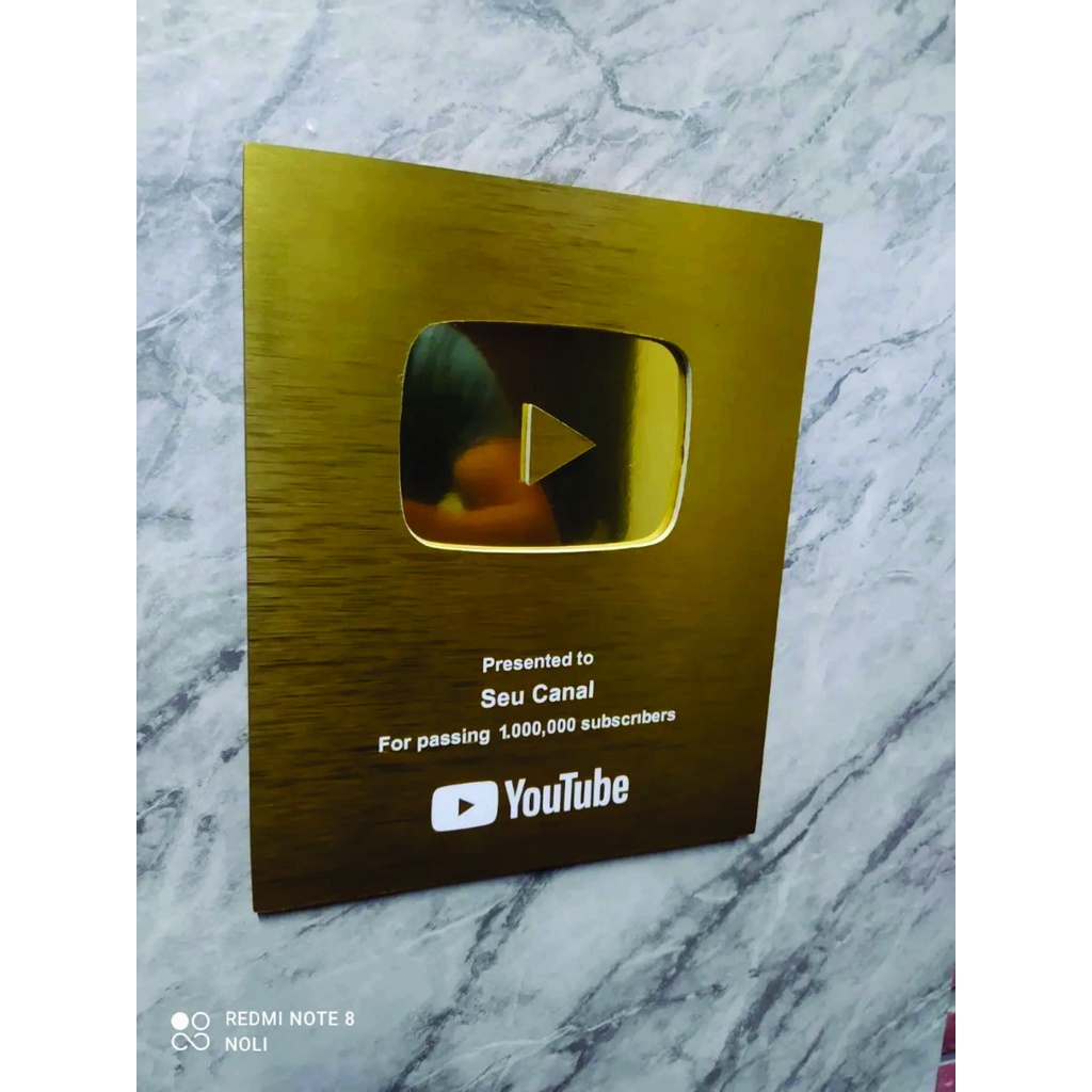 Placa youtube 1 Milhão De Inscritos | Shopee Brasil
