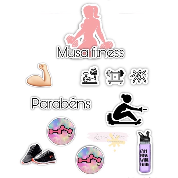 Topo de bolo temático arte topper - Musa Fitness academia | Shopee Brasil