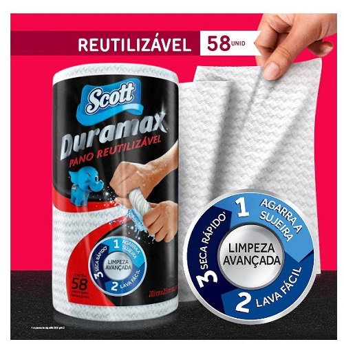 Pano Multiuso Scott Duramax Reutilizável - 58 un (Branco) | Shopee Brasil