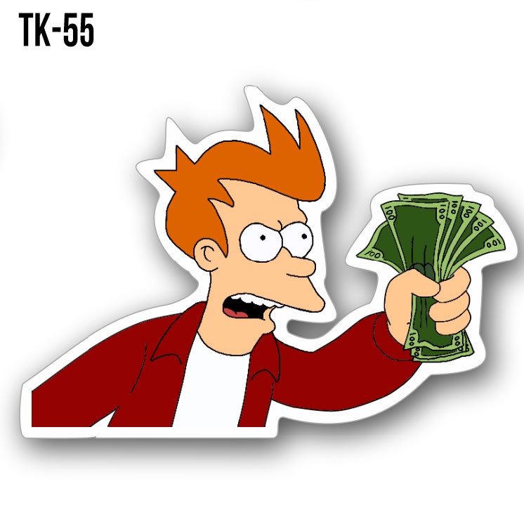 Adesivo Futurama - Fry Dinheiro Sticker 10x10cm | Shopee Brasil