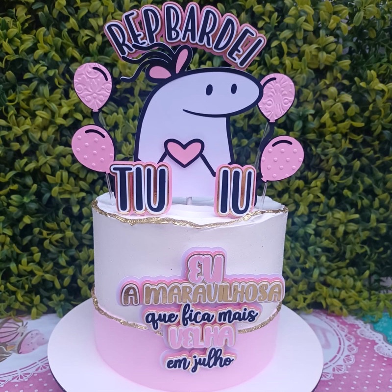 Topo De Bolo Flork - Topo Rep Bardei Tiu Iu - Topo Em Camadas | Shopee Brasil