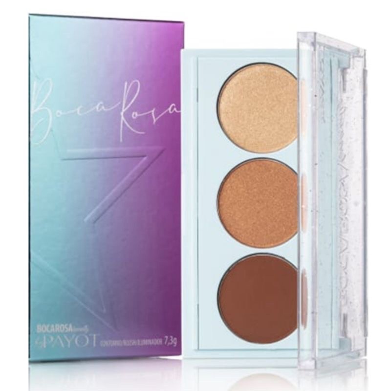 Trio Hollywood Boca Rosa Beauty Paleta Iluminador Blush Contorno ...