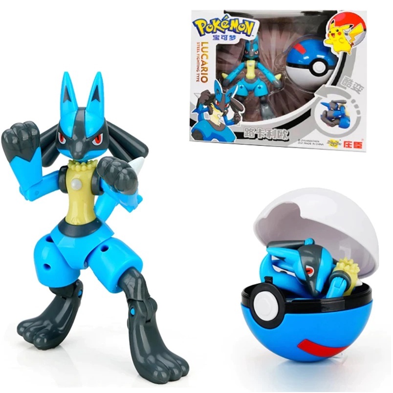 Brinquedo Pokemon Lucario Articulado Dentro De Pokebola Ball | Shopee ...