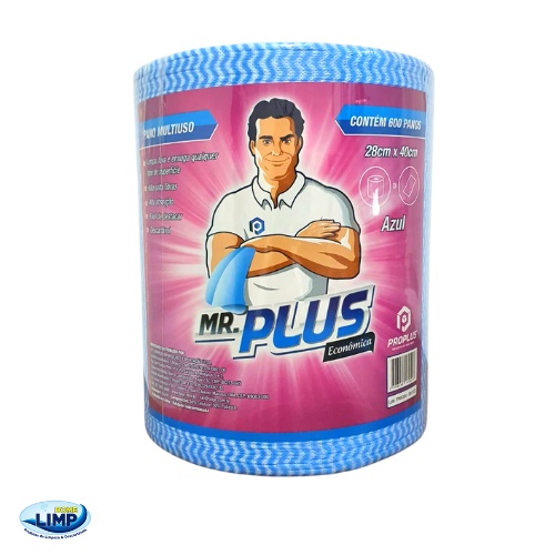 Pano Multiuso Bobina Azul 28cm x 240m com 600 Panos Mr. Plus | Shopee ...