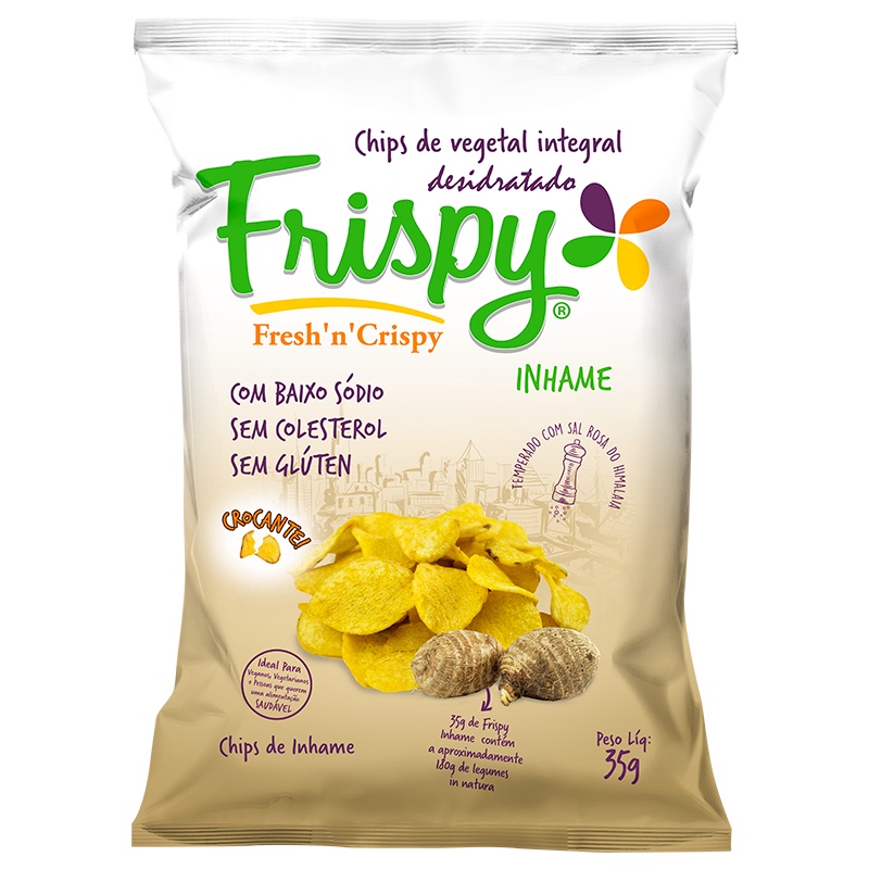 Chips de vegetais - Inhame chips Frispy - Sabor original - 35g | Shopee ...