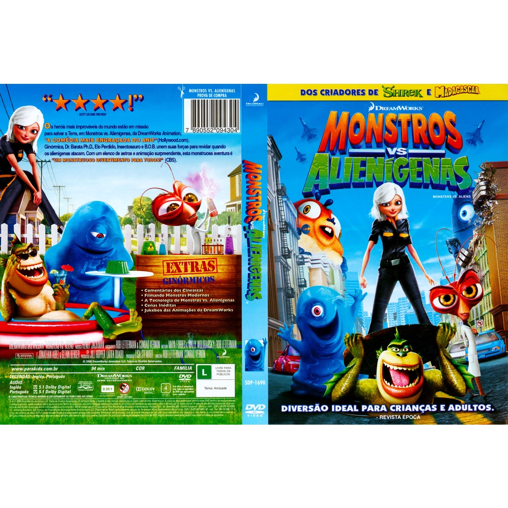 monstros vs alienigenas dvd original lacrado | Shopee Brasil