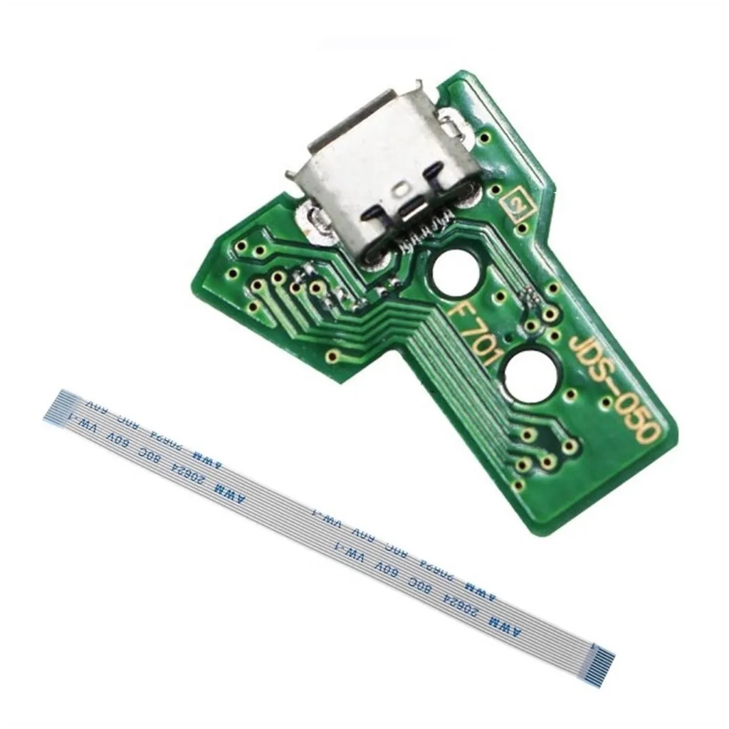 Placa Usb Conector Controle Ps4 Jds-055 050 + flat 12 vias + Película ...